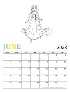 2023 Rapunzel Calendar for Coloring | Bebeazul.top